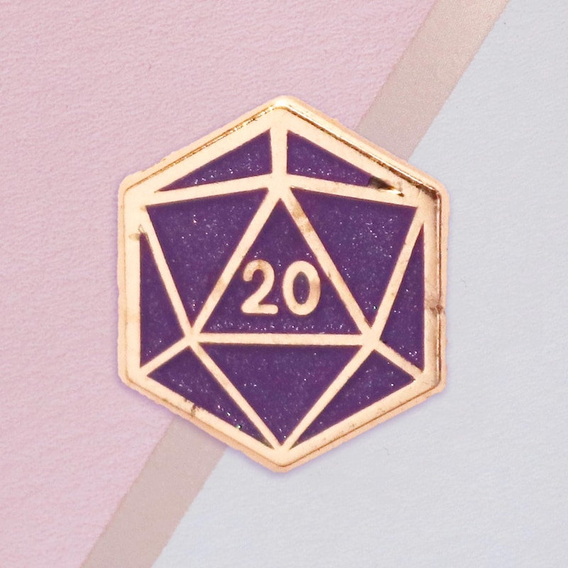 D20 Enamel Pin - Etsy