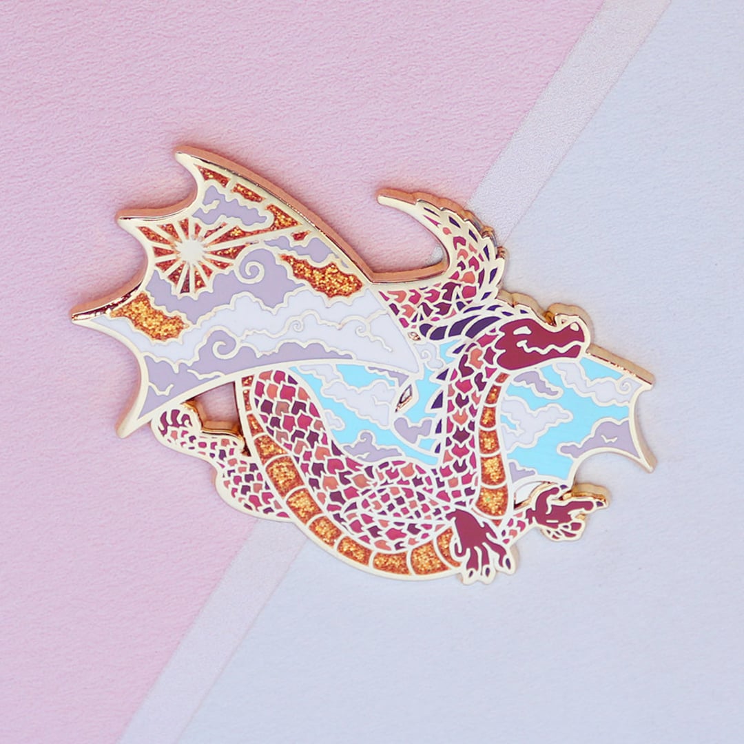 Day Dragon Enamel Pin - Etsy
