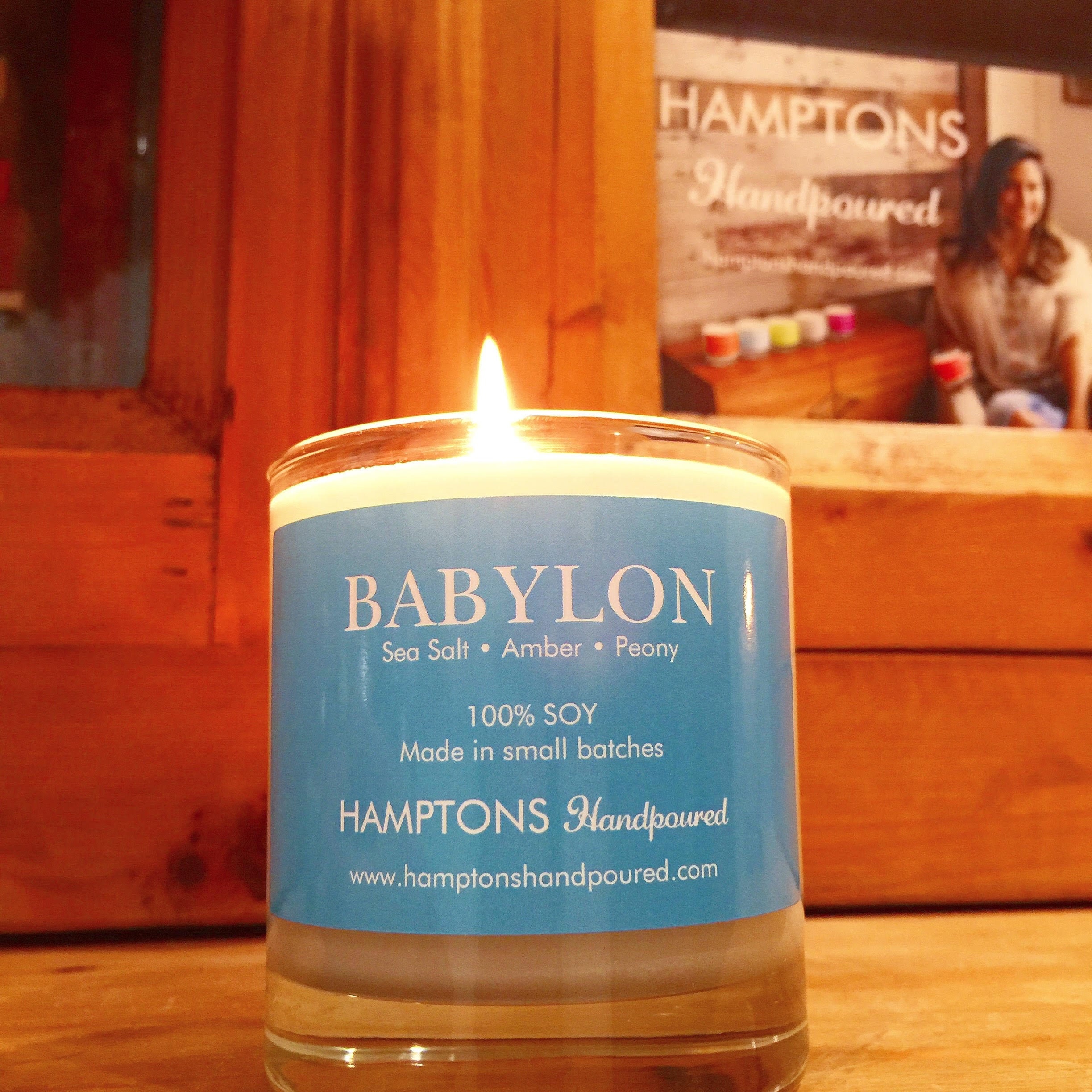 BABYLON 8 Oz. Tumbler Sea Salt Amber Peony Hamptons Handpoured ...