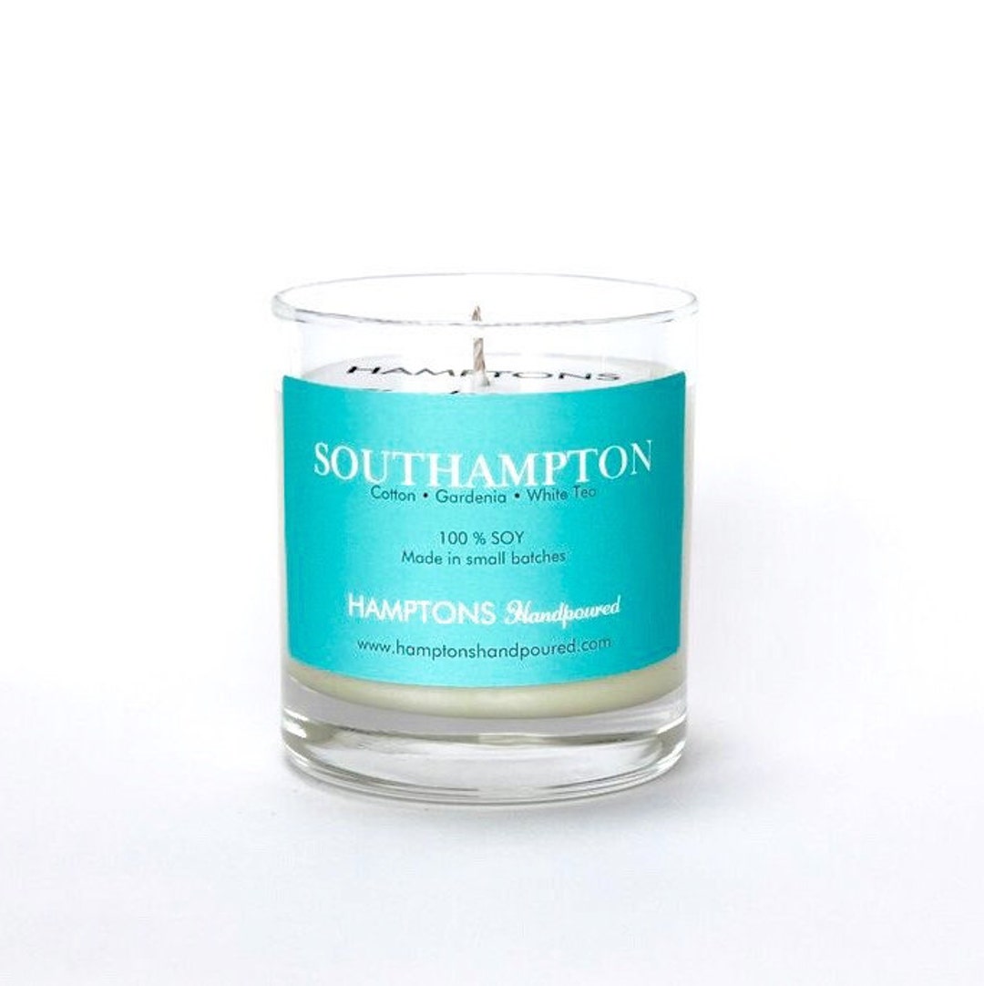 SOUTHAMPTON 8 Oz. Tumbler Cotton Gardenia White Tea HAMPTONS Handpoured ...