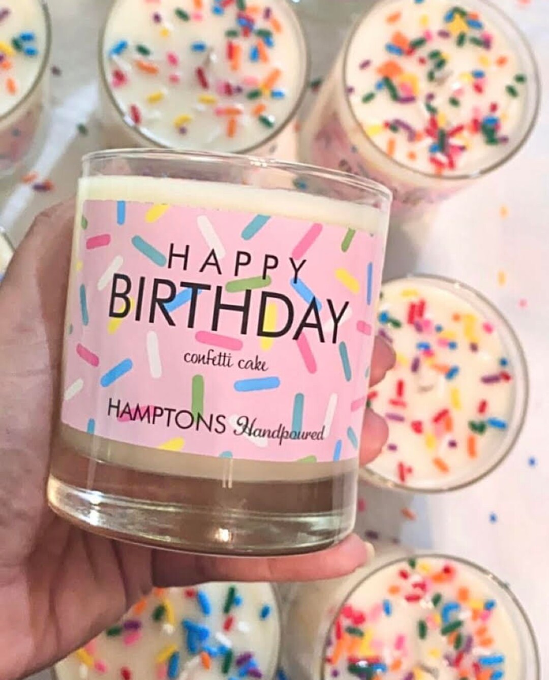 HAPPY BIRTHDAY 8 Oz. Tumbler Confetti Cake Hamptons Handpoured Limited ...