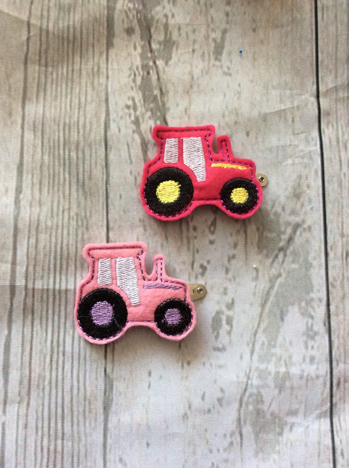 Cute Pink Tractor Felt Hair Clip two Shades Available - Etsy UK