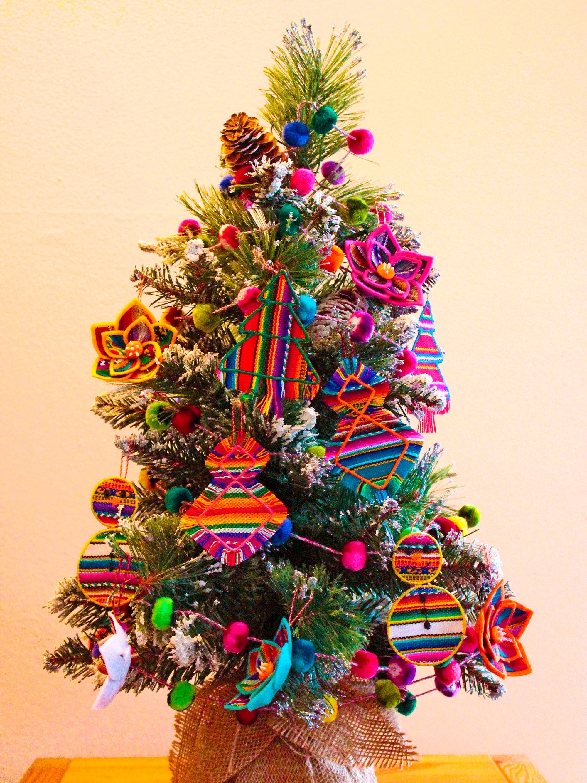 Peruvian Fabric Embroidered Christmas Tree Ornaments Set of - Etsy