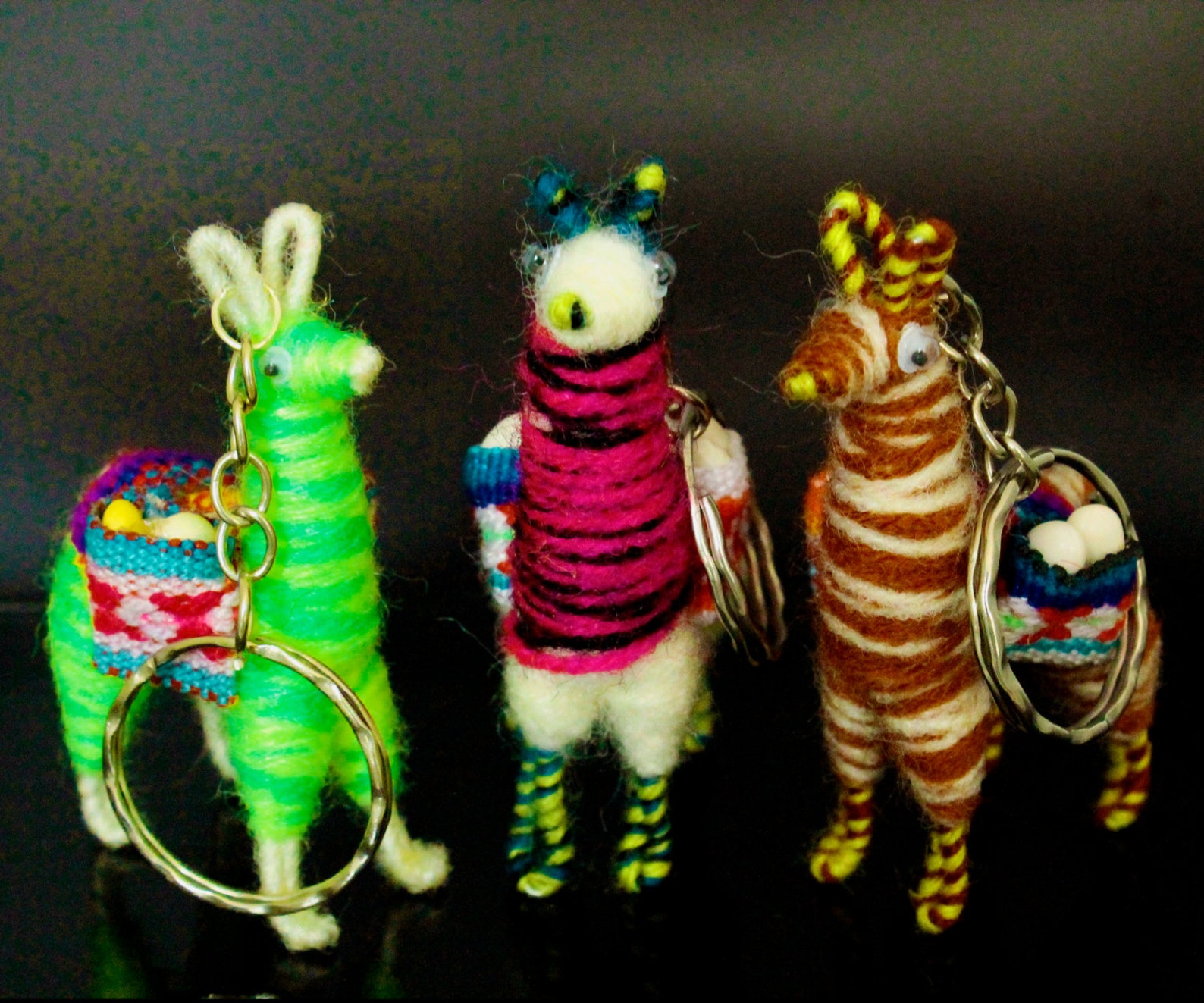 Llavero de llama Llama patron zebra llama color neon | Etsy