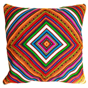 PERUVIAN OUTDOOR CUSHION Cover - Throw Pillow, Peruvian Ethnic Cushion ...