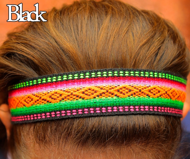 Vincha NEGRA Turbante boho bohemio vincha delgada de tela | Etsy