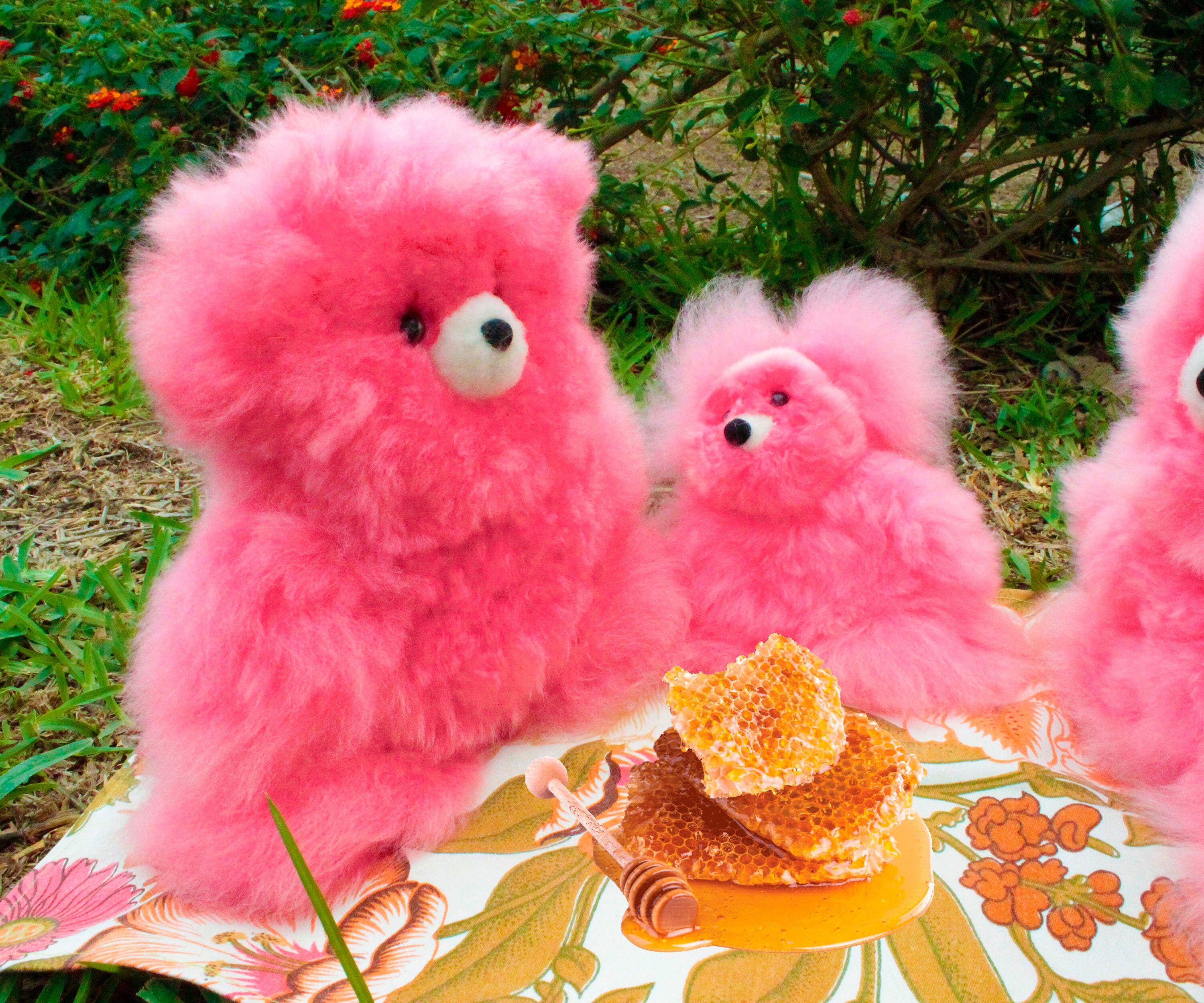 OSO de PELUCHE ROSA Peruano, Peluche de pelo de alpaca de 6 pulgadas ...