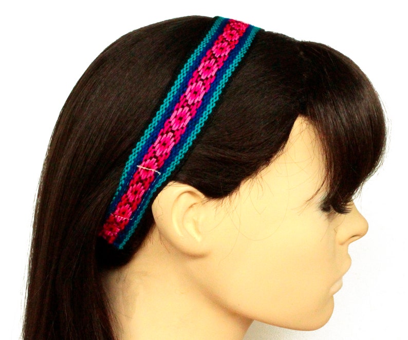 BLUE Peruvian Fabric Headband Peruvian Blue Trim Multicolor - Etsy