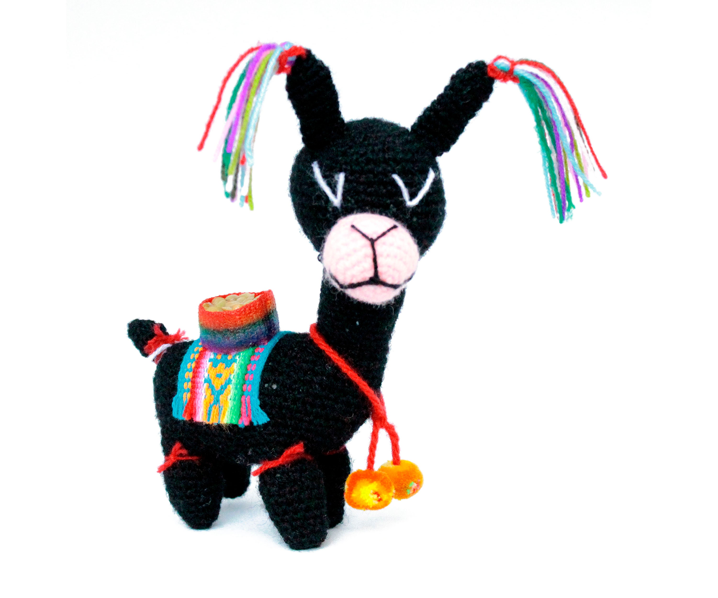 Llamas Medianas a Crochet con pompones peluche peruano | Etsy