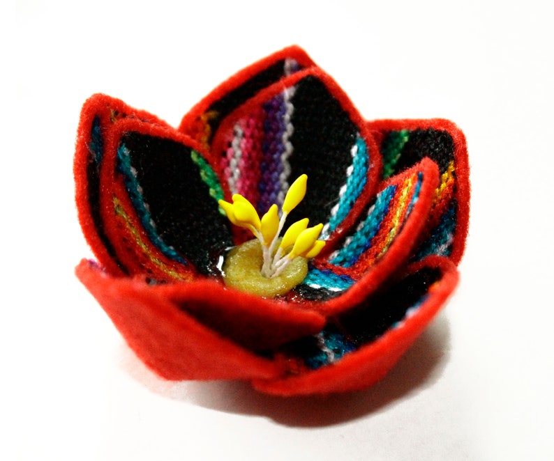 PERUVIAN Fabric Flower Pom Pom Keychain Pom Pom Bag Charm - Etsy