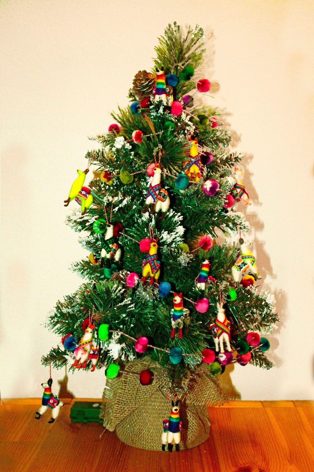 Miniature Llama Peruvian Christmas Ornaments, White Llama Tree Ethnic ...
