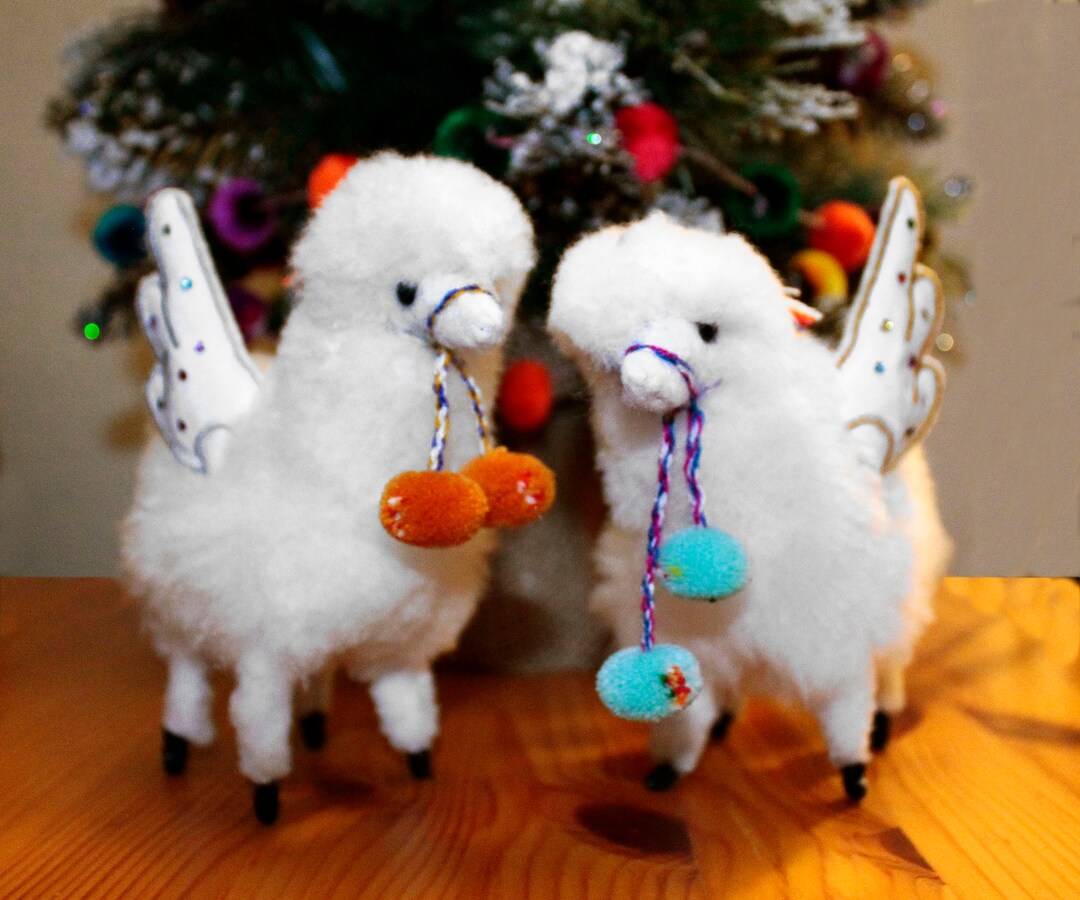 SMALL Angel Peruvian Stuffed Alpaca Christmas Tree Ornament - Gift ...