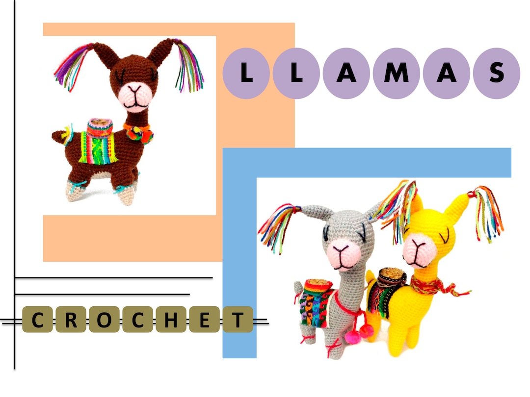 Crochet Llama With Pom Poms, Peruvian Handmade Alpaca Plushie, Handmade ...