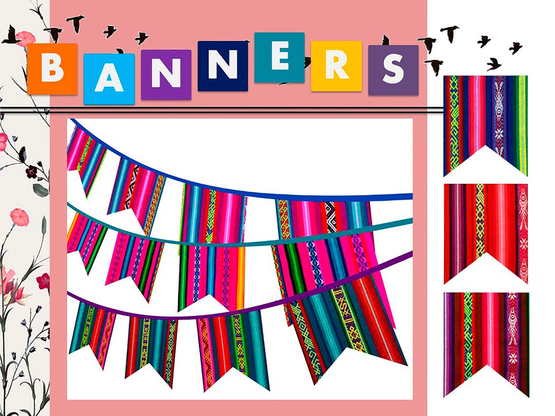 PERUVIAN Tribal Banner, Ethnic Garland, Tribal Party Bunting, Flags ...