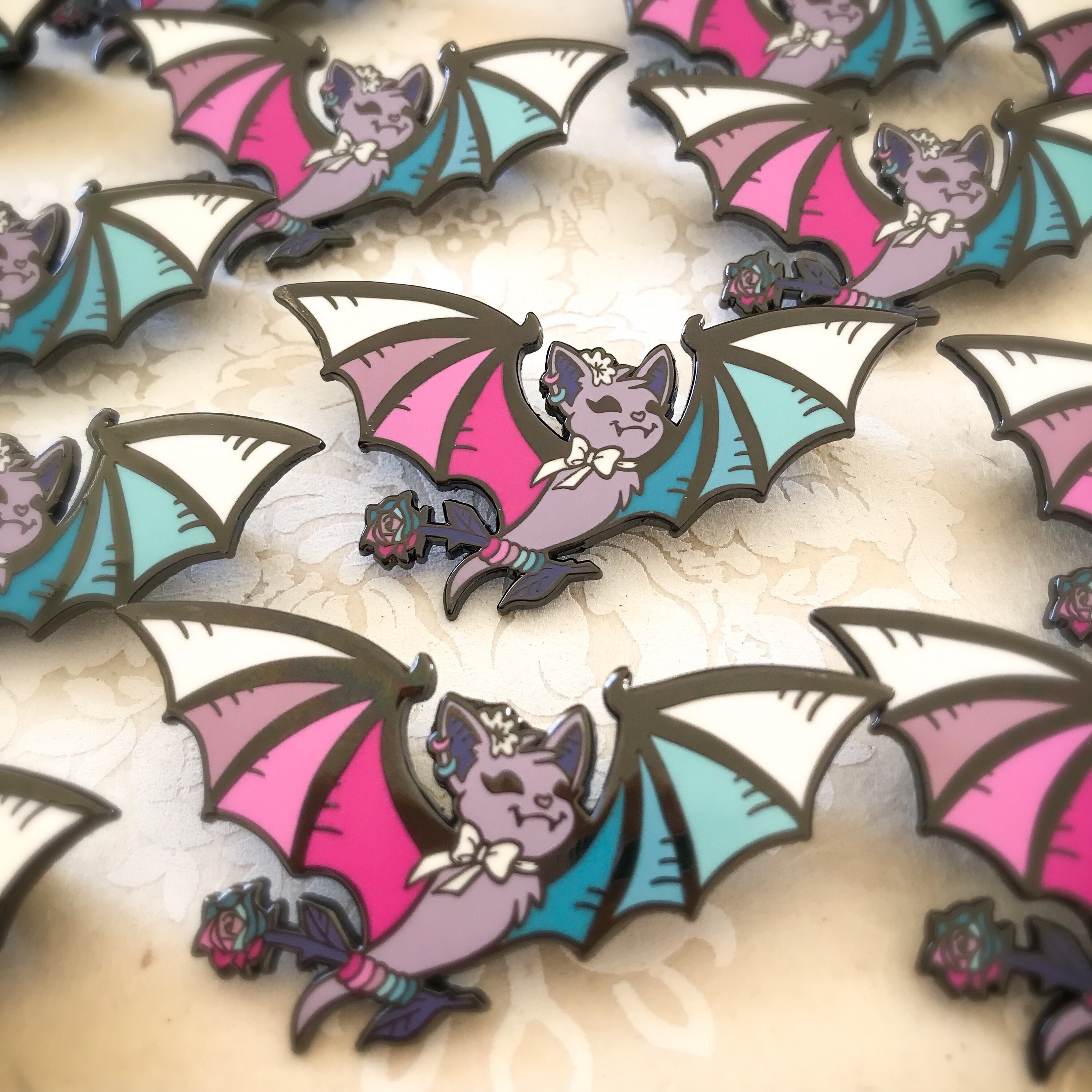 Pastel Bats Enamel Pins 3rd Ed Creepy Cute Bat Pins Rainbow - Etsy
