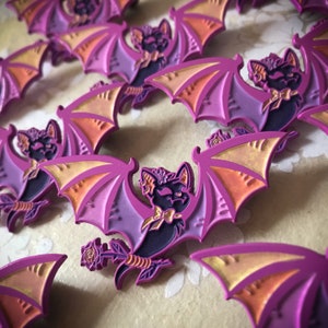 Pastel Bats Enamel Pins 2023, Bat Enamel Pins, Cute Bat Art, Creepy Cute Pins, Pastel Goth Pins ...