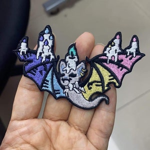 Bat Iron on Patches, Pastel Goth Patches, Bat Patch, Reflective Patches, Creepy Cute Patches ...