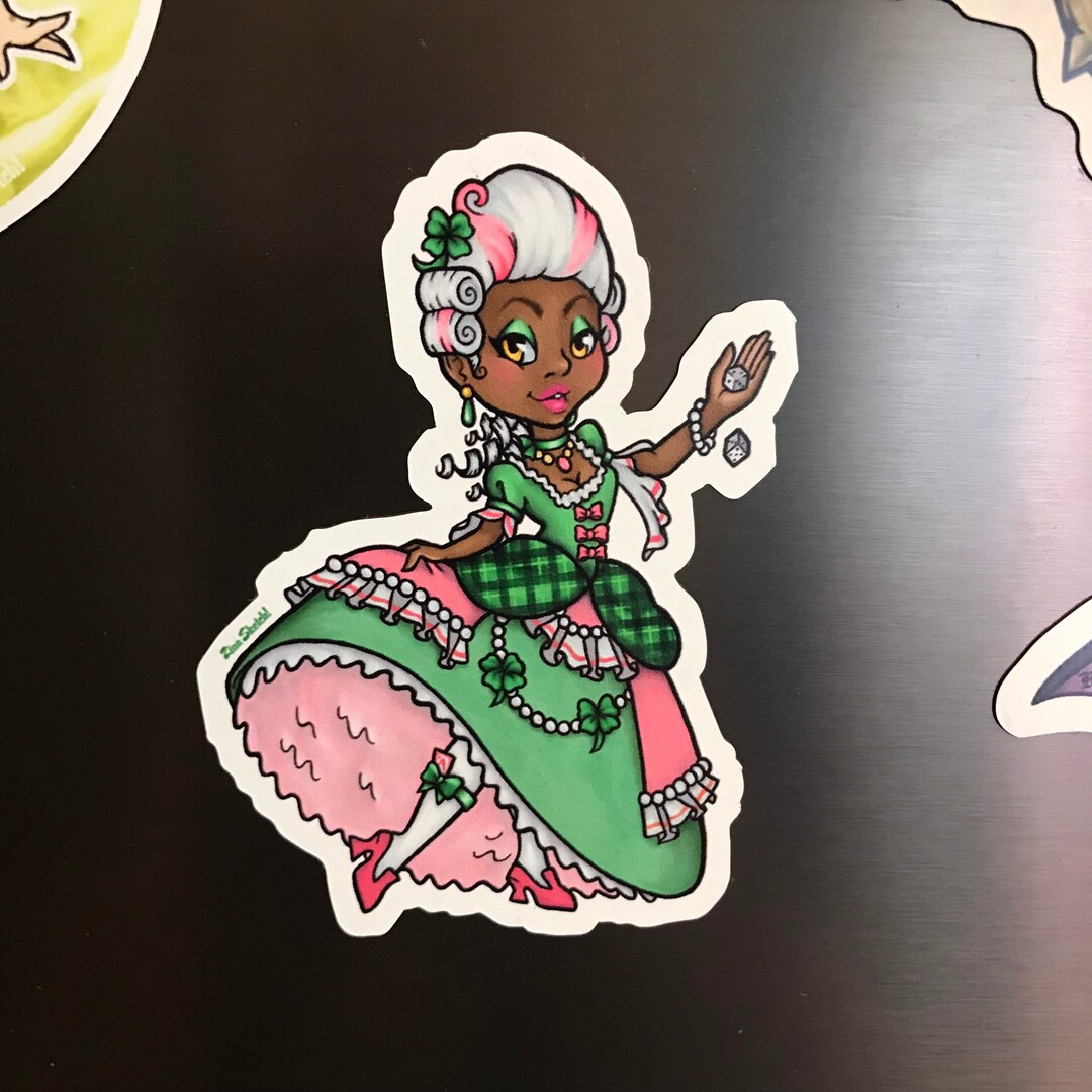 Lady Luck Magnet, 18th Century Fashion Magnets, Rococo Magnets, Poker ...