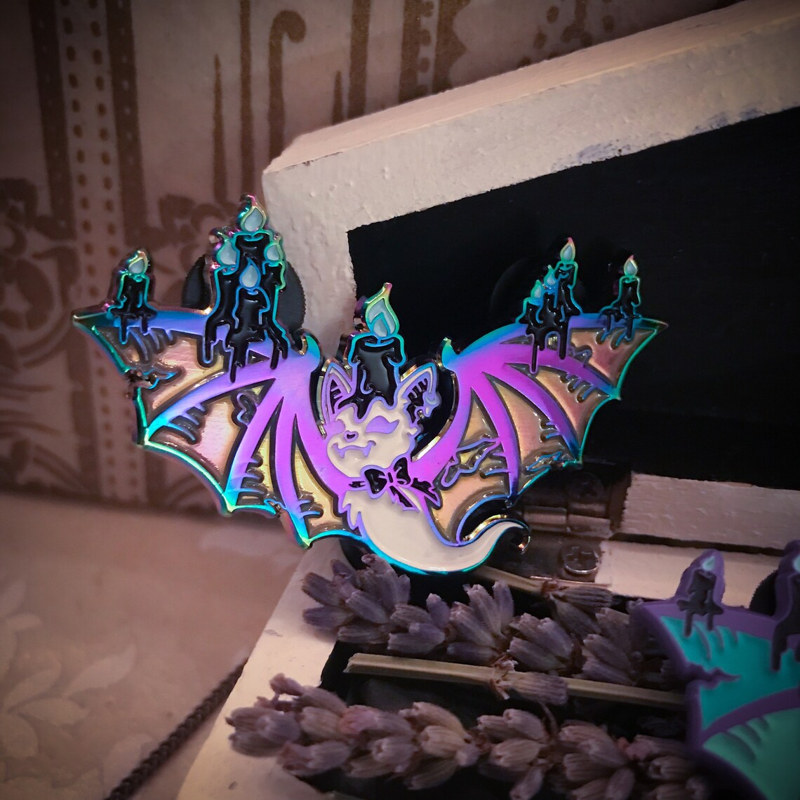 Ghost Bat Enamel Pins Creepy Cute Bat Pins Rainbow Enamel | Etsy