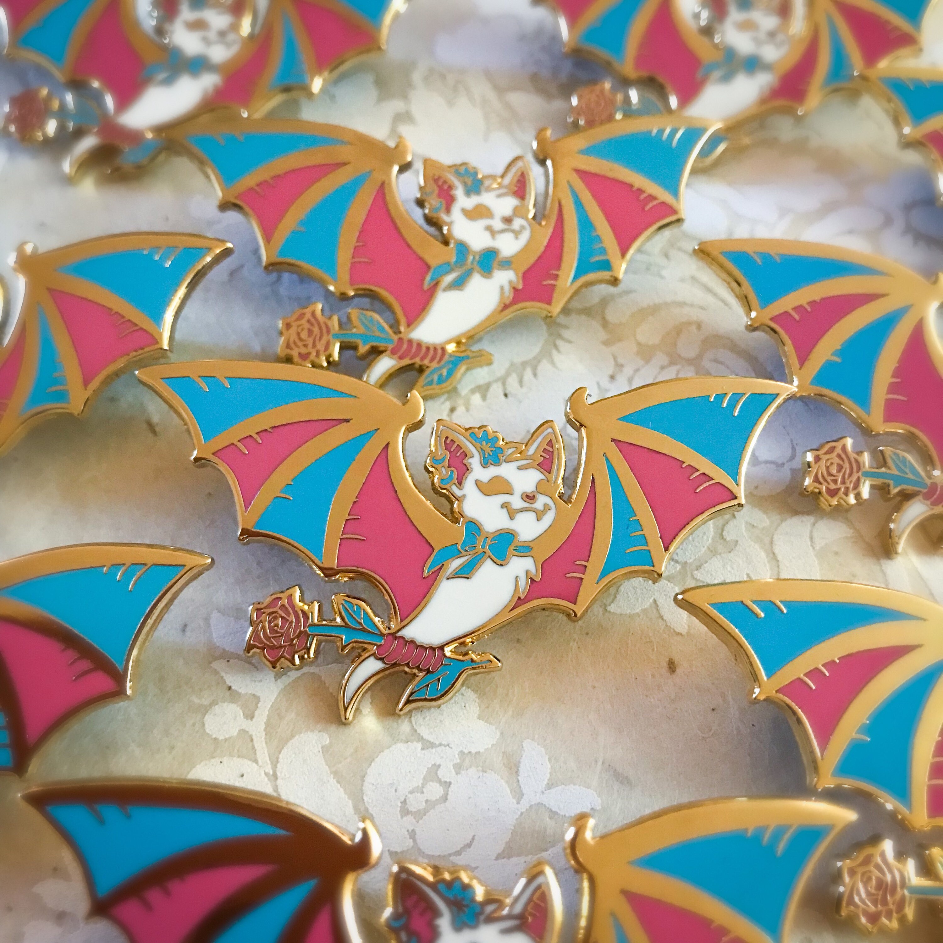 Pastel Bats Enamel Pins 3rd Ed Creepy Cute Bat Pins Rainbow - Etsy