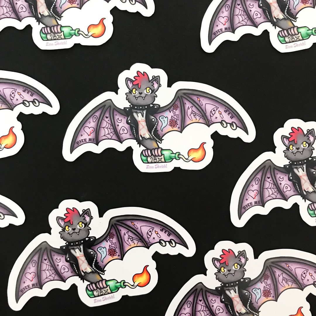 Punk Bat Magnets, Dracula Art, Vampire Art, Punk Magnets, Bat Magnets ...