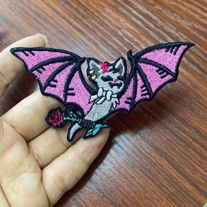 Bat Iron on Patches, Pastel Goth Patches, Bat Patch, Reflective Patches ...