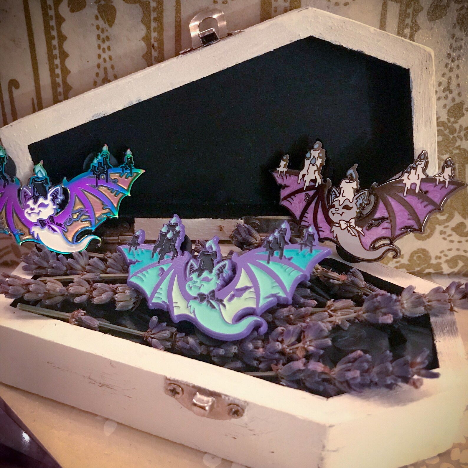 Ghost Bat Enamel Pins Creepy Cute Bat Pins Rainbow Enamel | Etsy