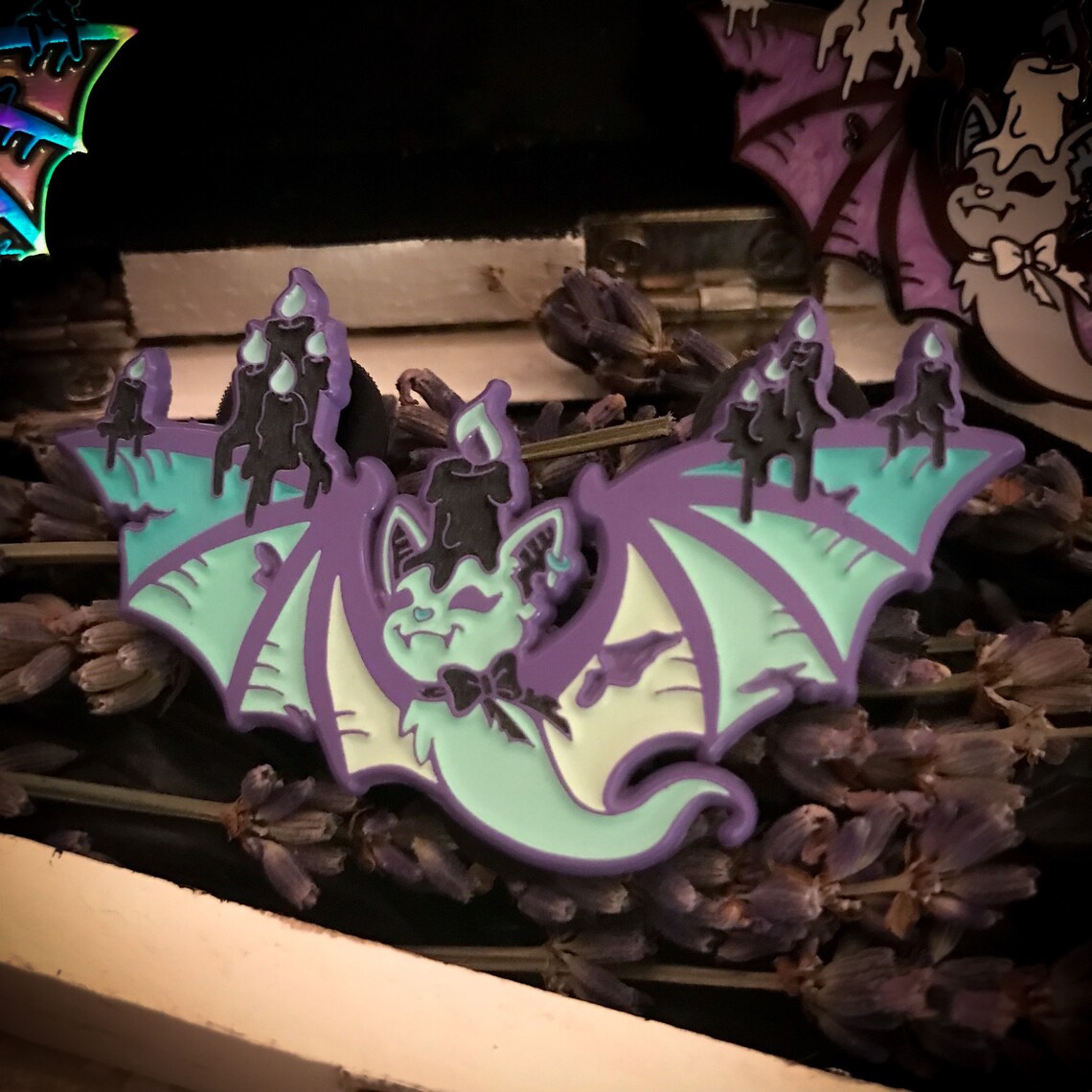 Ghost Bat Enamel Pins Creepy Cute Bat Pins Rainbow Enamel | Etsy