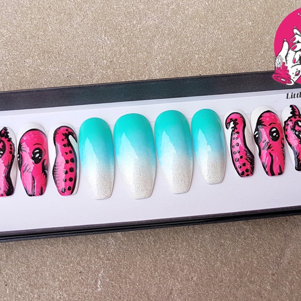Octopus Nails - Etsy