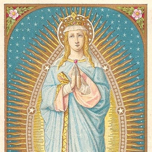 The Immaculate Conception – Based on a Vintage Holy Card – Catholic Art ...