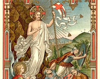 Resurrection Holy Card - Etsy