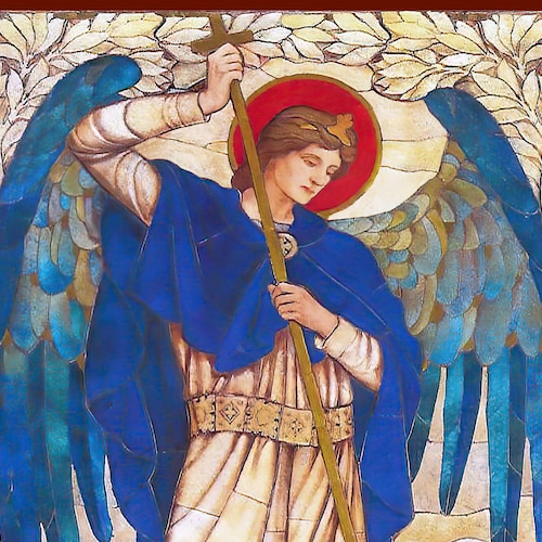 Archangel Raphael From a Vintage Stained Glass Window Art | Etsy