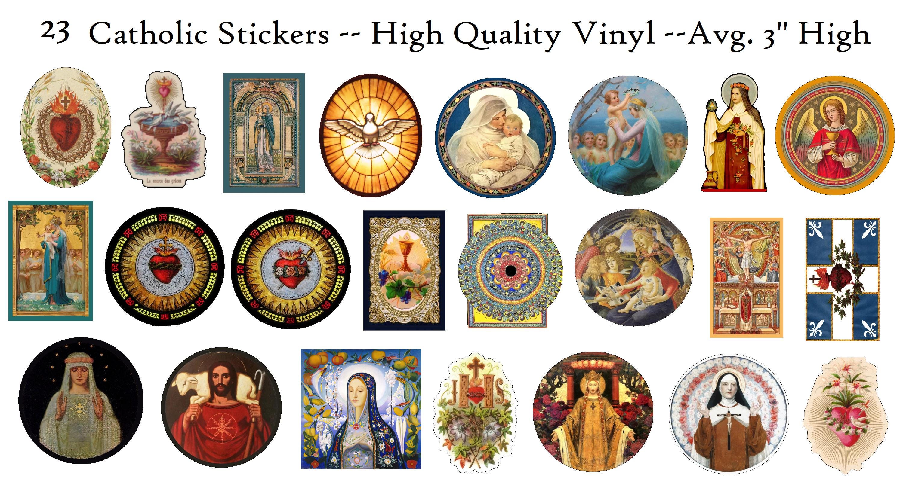 Catholic Stickers Assortment – High Quality Vinyl, Fade Resistant – Avg ...