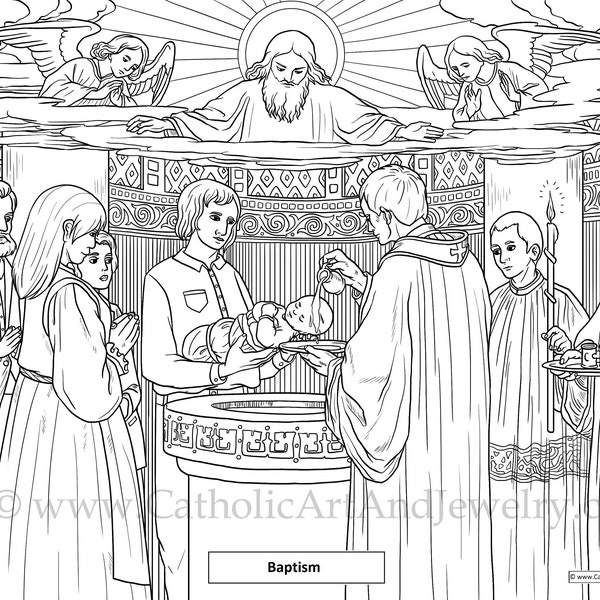 Sacraments Coloring Pages - Etsy