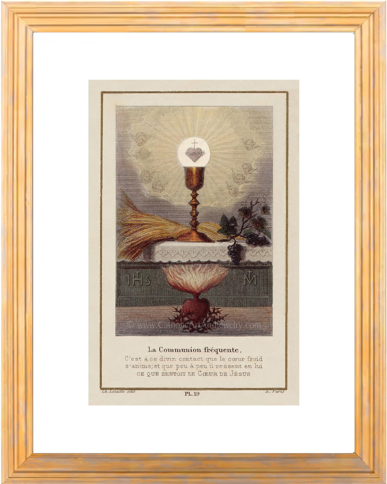 Frequent Communion – Eucharist Art – Based on Vintage Holy Card ...