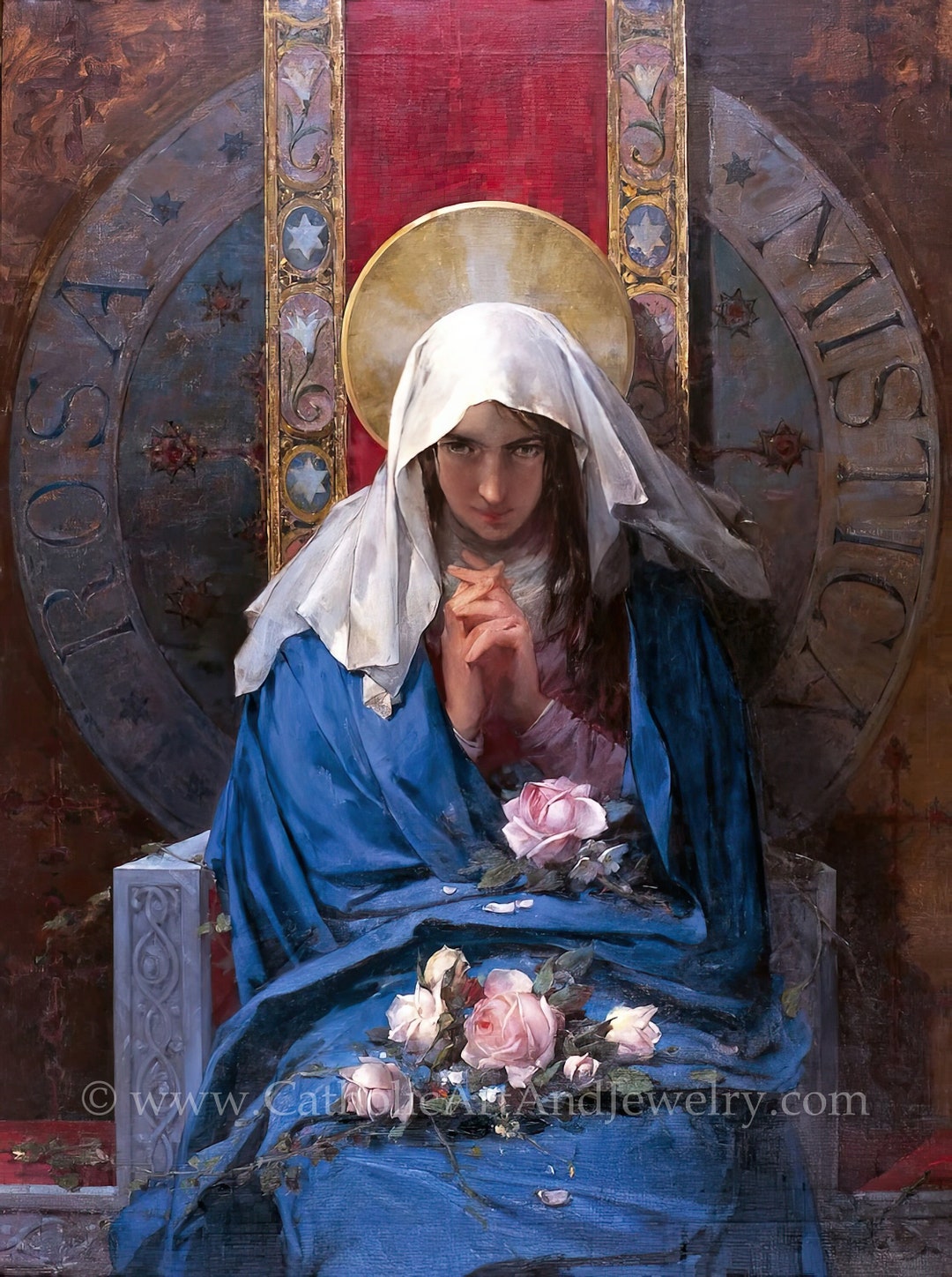 Rosa Mystica – by Francisco Laporta Valor – Catholic Art – Archival ...