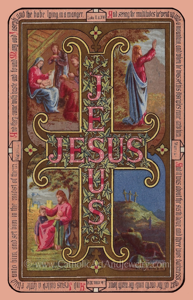 Holy Name of Jesus – Restored Vintage Holy Card – Pack of 10/100/1000 ...