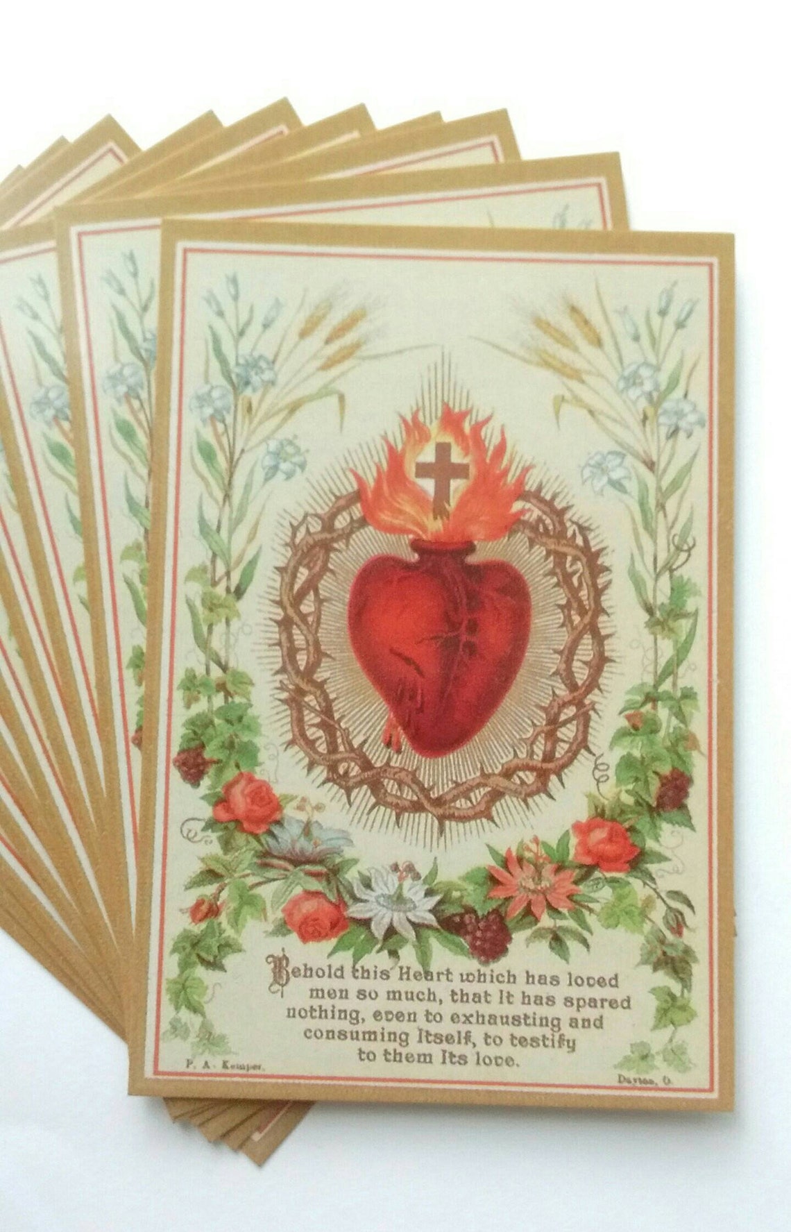 Sacred Heart of Jesus Postcard / 4x6 Holy Card Pack of 3 - Etsy