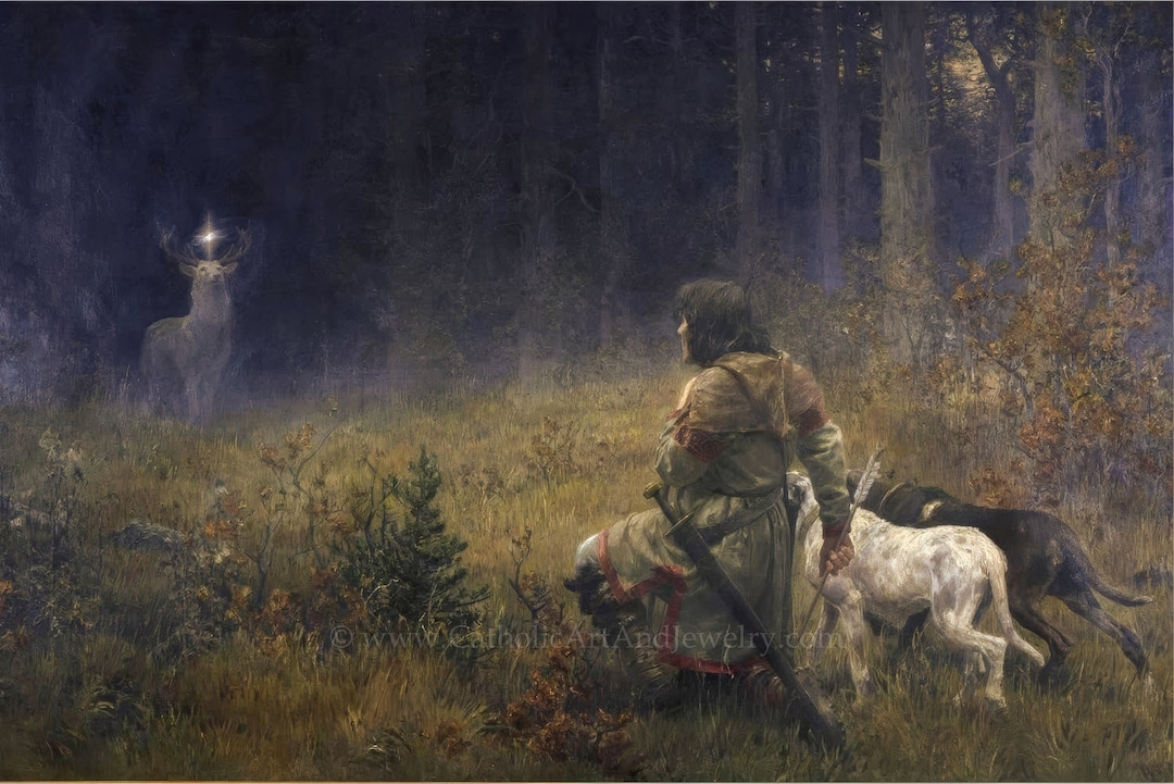 New! St. Hubert – Patron of Hunters – Wilhelm Räuber – Catholic Art ...