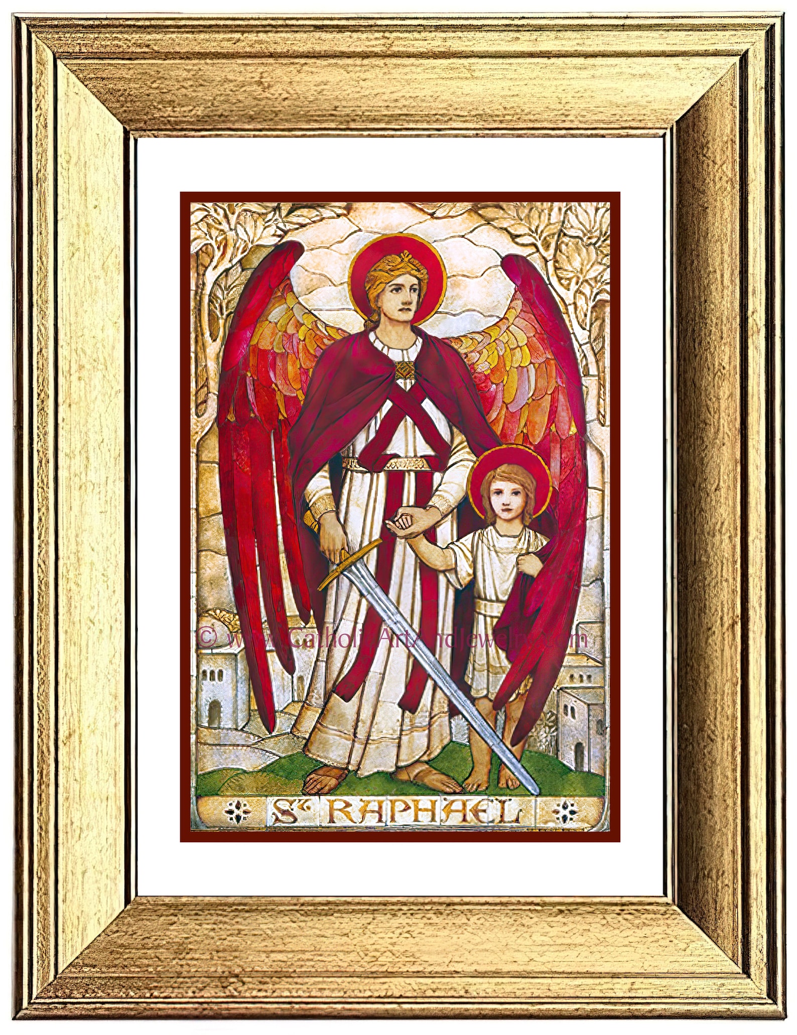 Archangel Raphael From a Vintage Stained Glass Window Art | Etsy