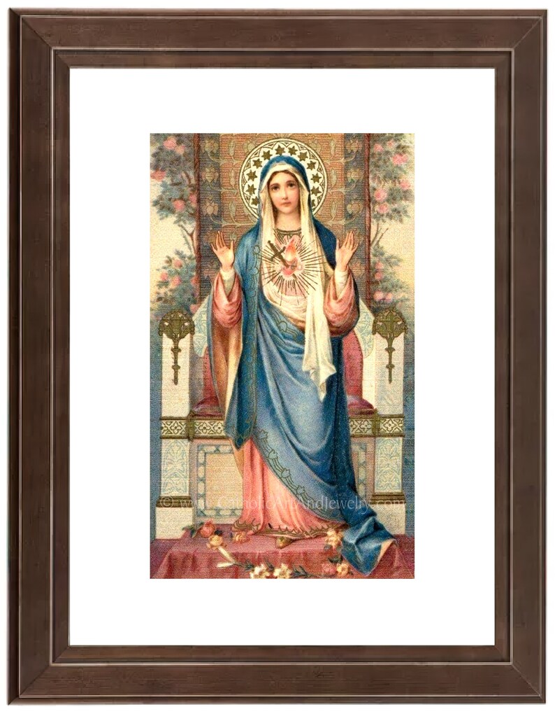 Handmaid of the Lord Based on a Vintage Holy Card Catholic - Etsy