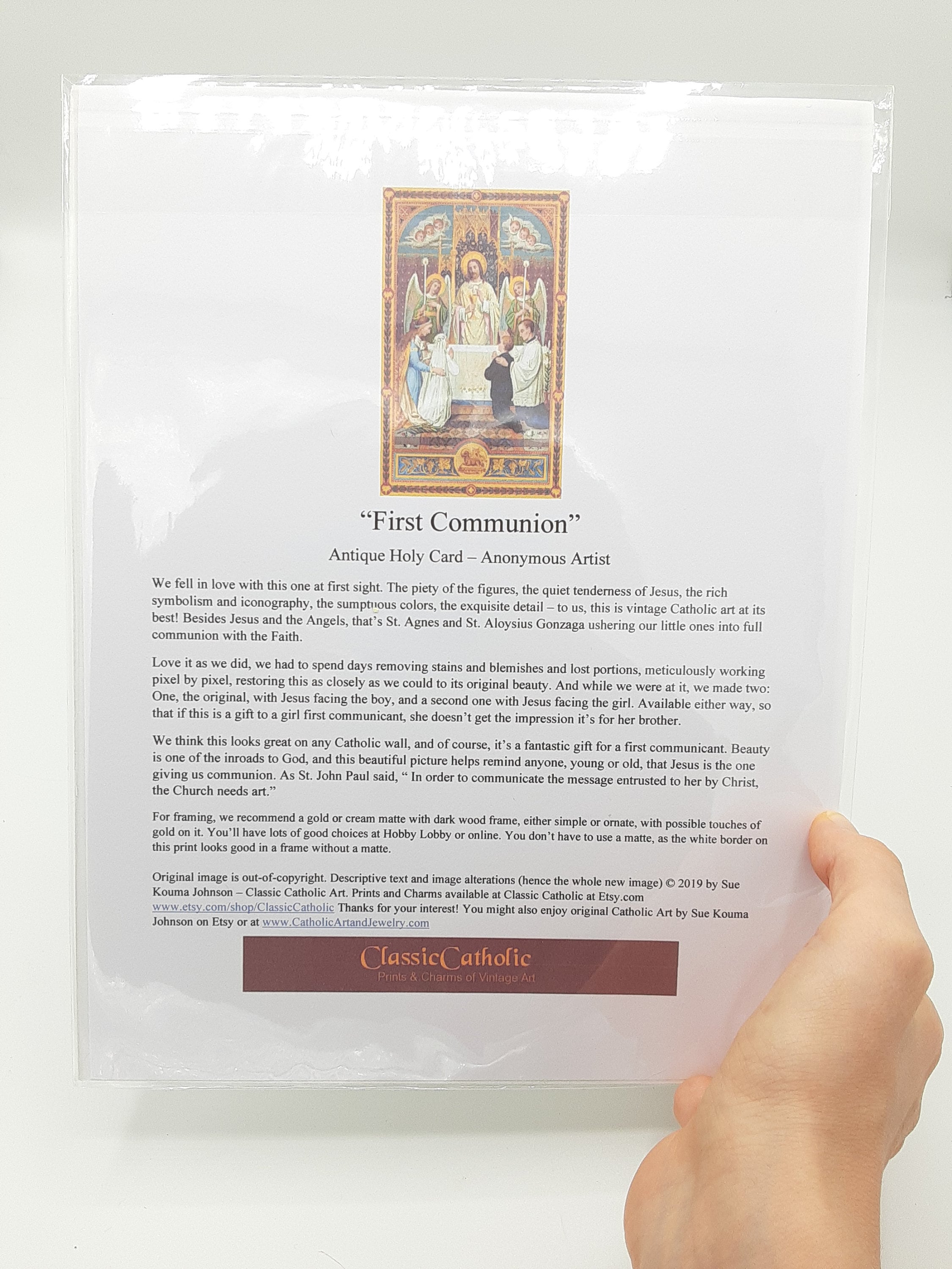 First Communion / Jesus Gives Eucharist – Based on Vintage Holy Card ...