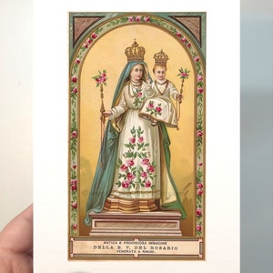 Our Lady of the Rosary – Based on a Vintage Italian Holy Card ...