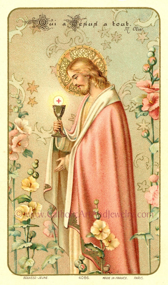 Jesus Holding the Eucharist Bouasse-jeune / First Communion - Etsy