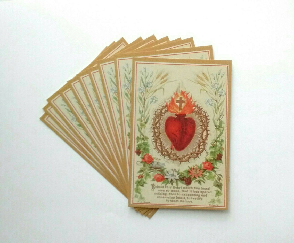 Sacred Heart of Jesus Postcard / 4x6 Holy Card Pack of 3 - Etsy