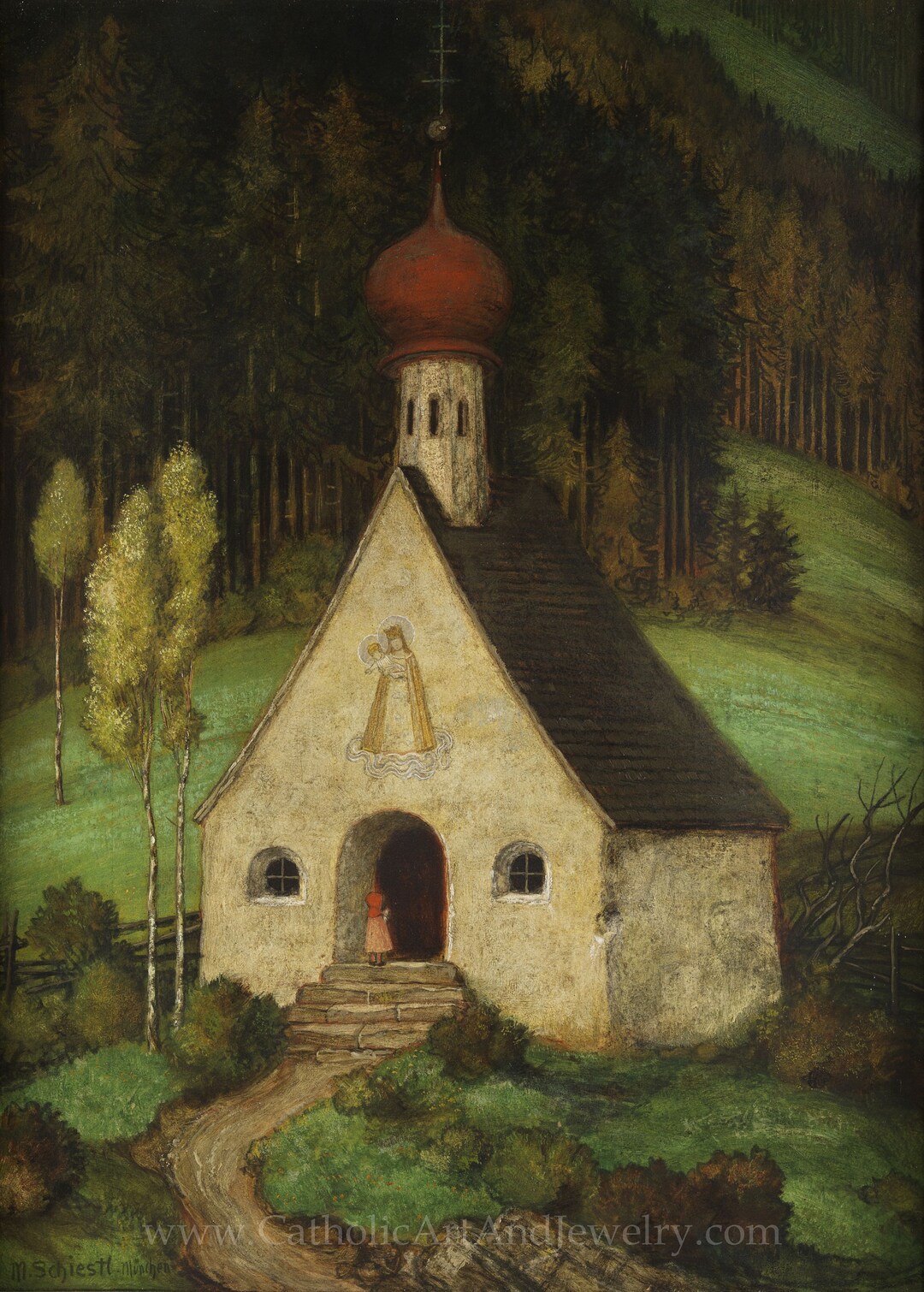 Child Entering the Chapel of Jesus and Mary – Matthäus Schiestl ...
