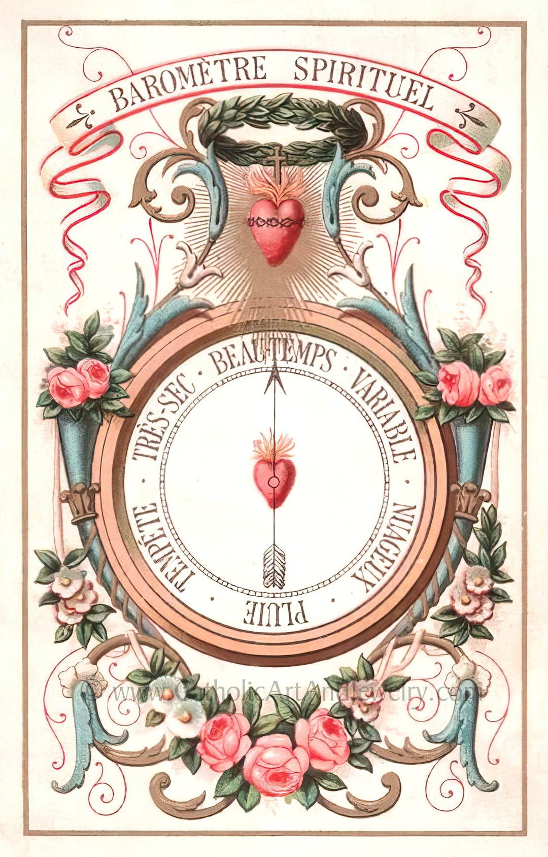 Spiritual Barometer – Based on a Vintage French Holy Card – Catholic ...