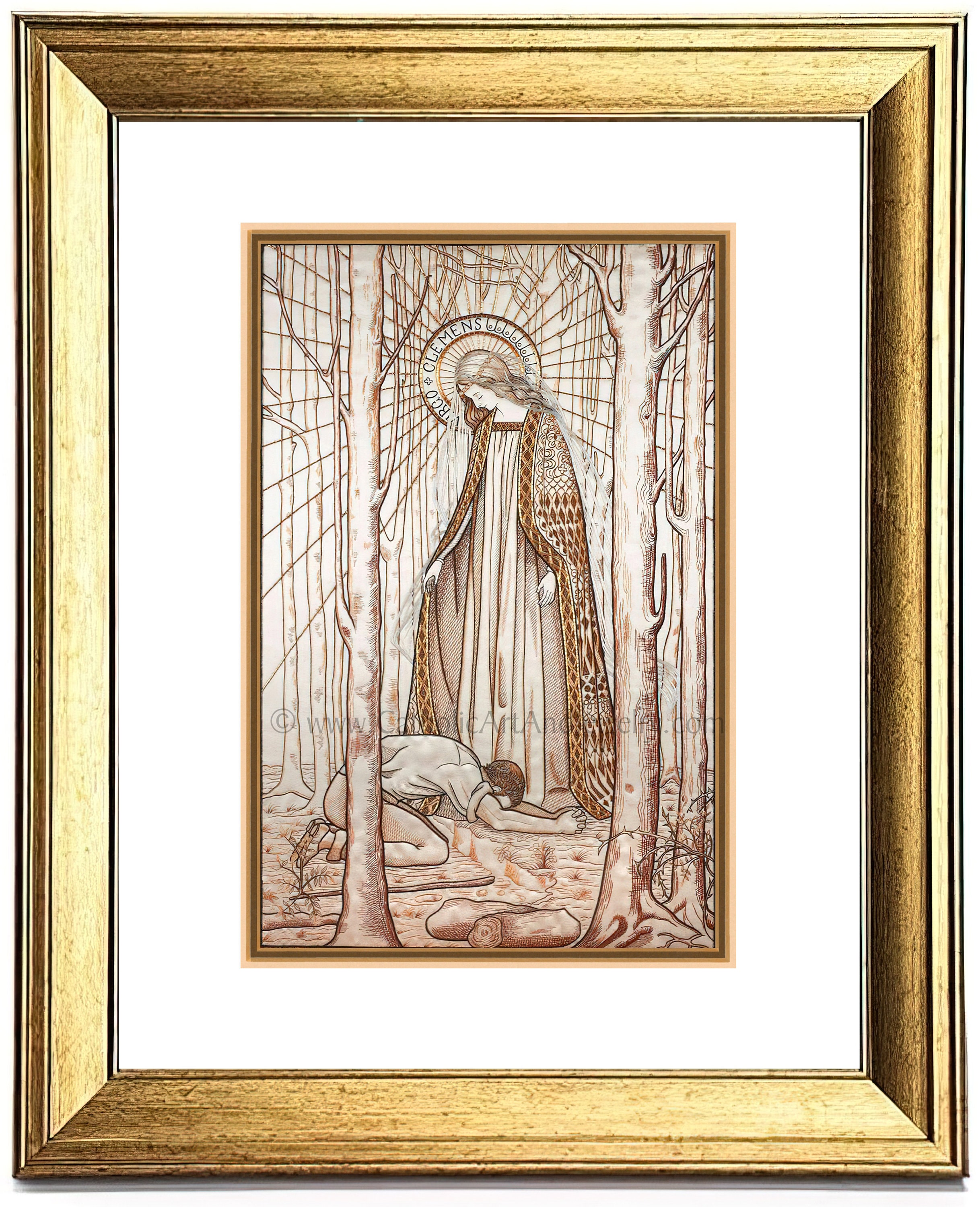 Virgin Most Merciful – Virgo Clemens – Embroidery Print – Vintage ...