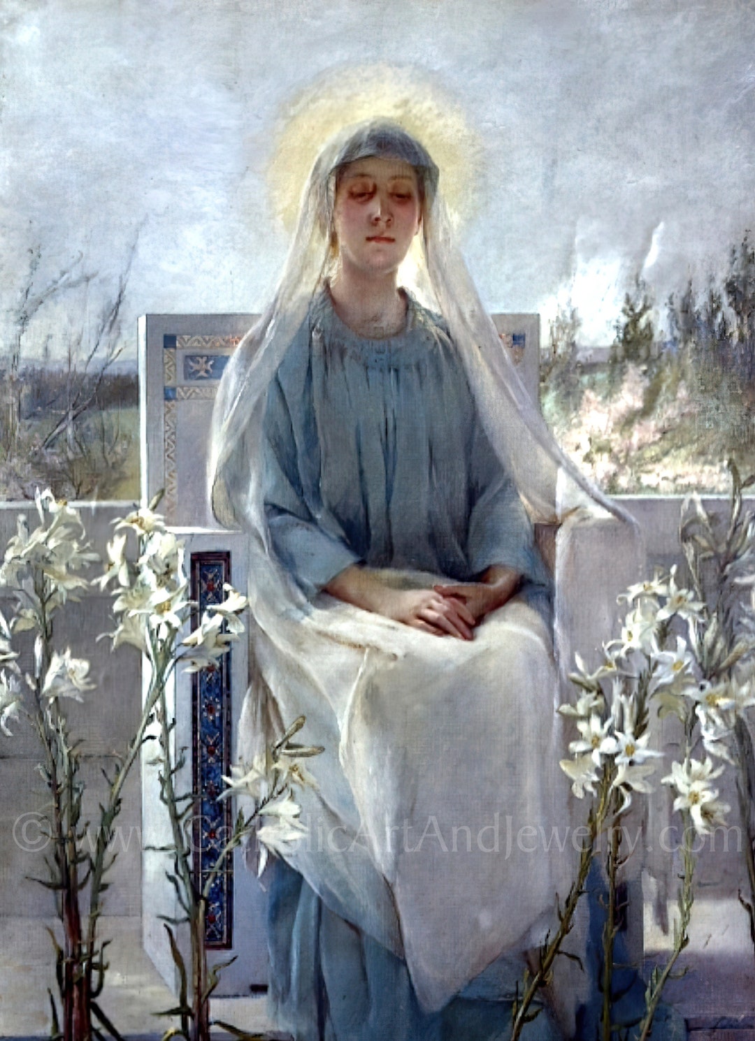 Meditation of the Holy Virgin (1889) by Sarah Paxton Ball Dodson - Etsy