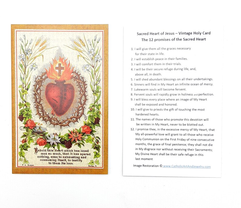 Holy Card Sacred Heart of Jesus Pack of 10/100/1000 | Etsy
